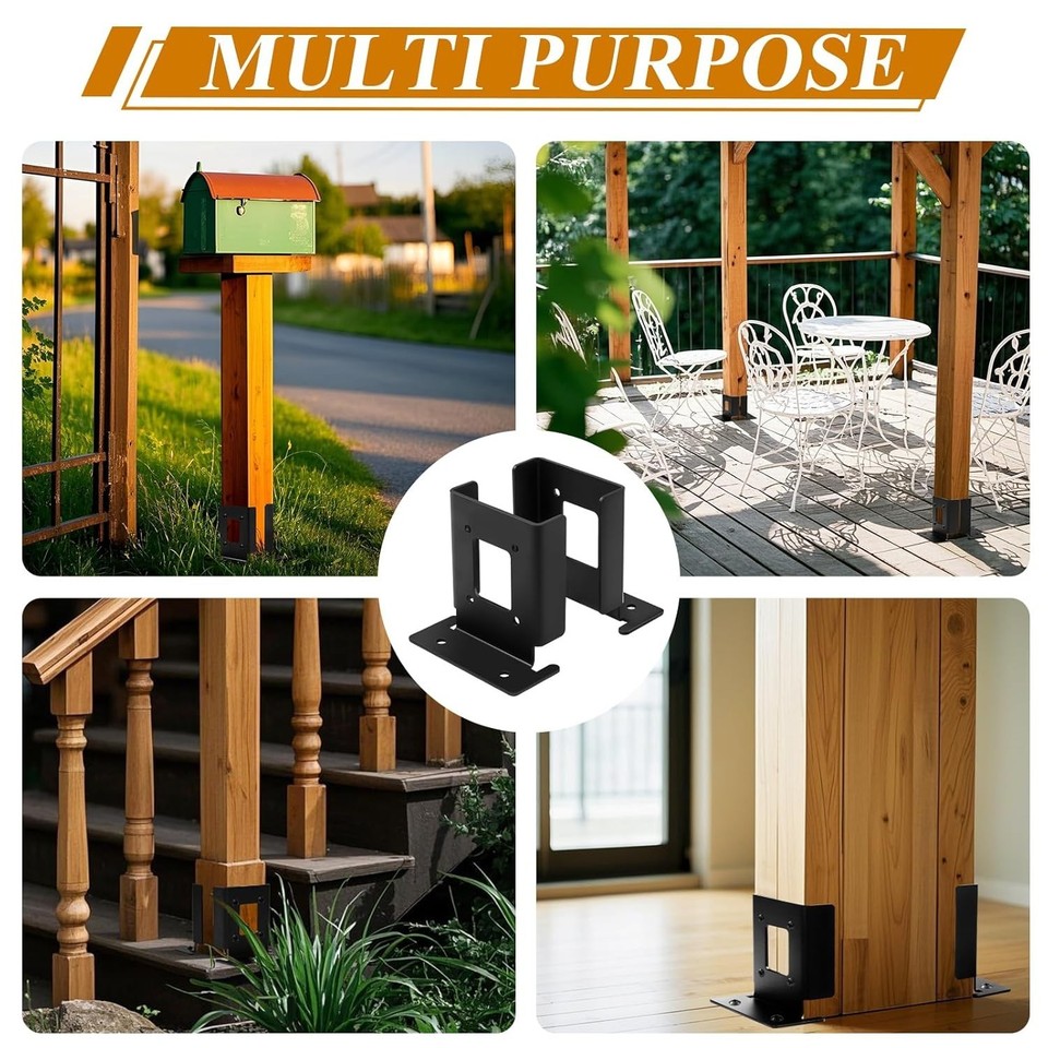 4Pcs Adjustable 4X4 Pergola Post Base for Wood Fence, 4X6 Post Anchor ...