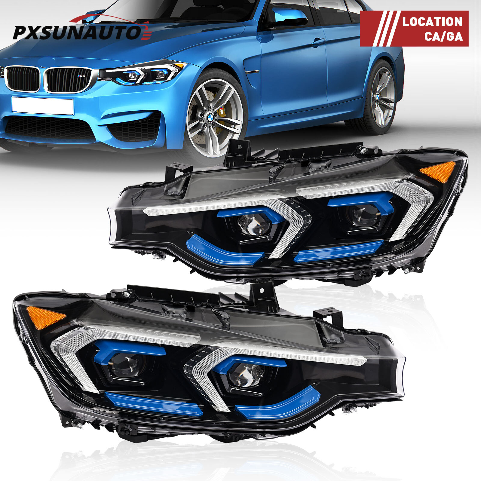 For BMW 2012-2015 F30 320i 328i 335i Headlight Assembly Pair LED Left ...