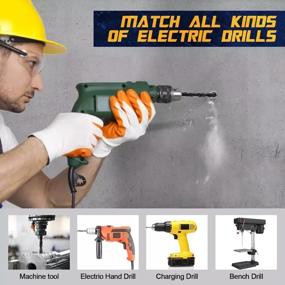 12-PCS Concrete Drill Bit Set & Masonry Drill Bit Set, Cement Drill ...