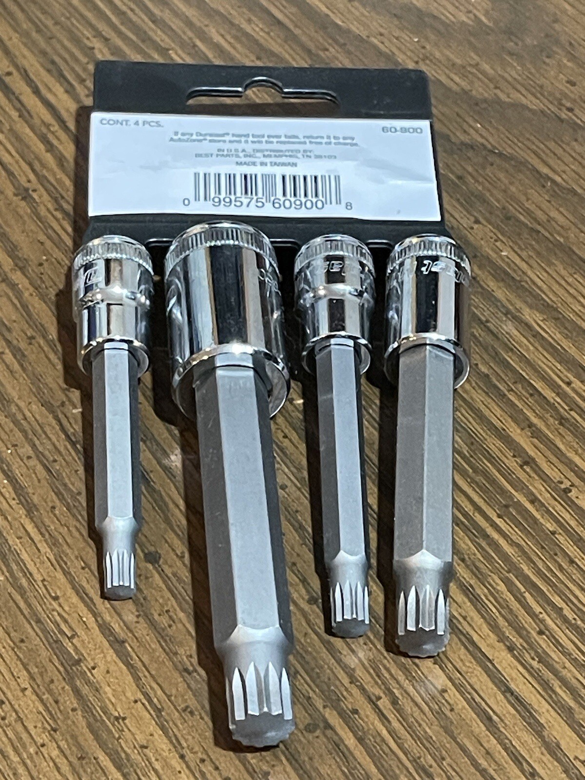 Duralast 4pc Triple Square Bit Socket Set 60-900 3/8”. 1/2” for sale ...