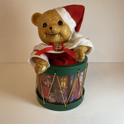 Vintage Teddy Beddy Bear Musical Toy Christmas Drummer Wind Up Music | eBay