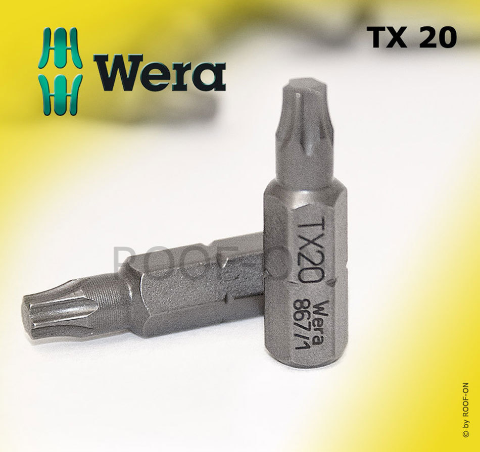 100x WERA BIT TX10, 867/1 Z TORX Bits, 1/4"-Sechskant T-Drive I-Stern ...