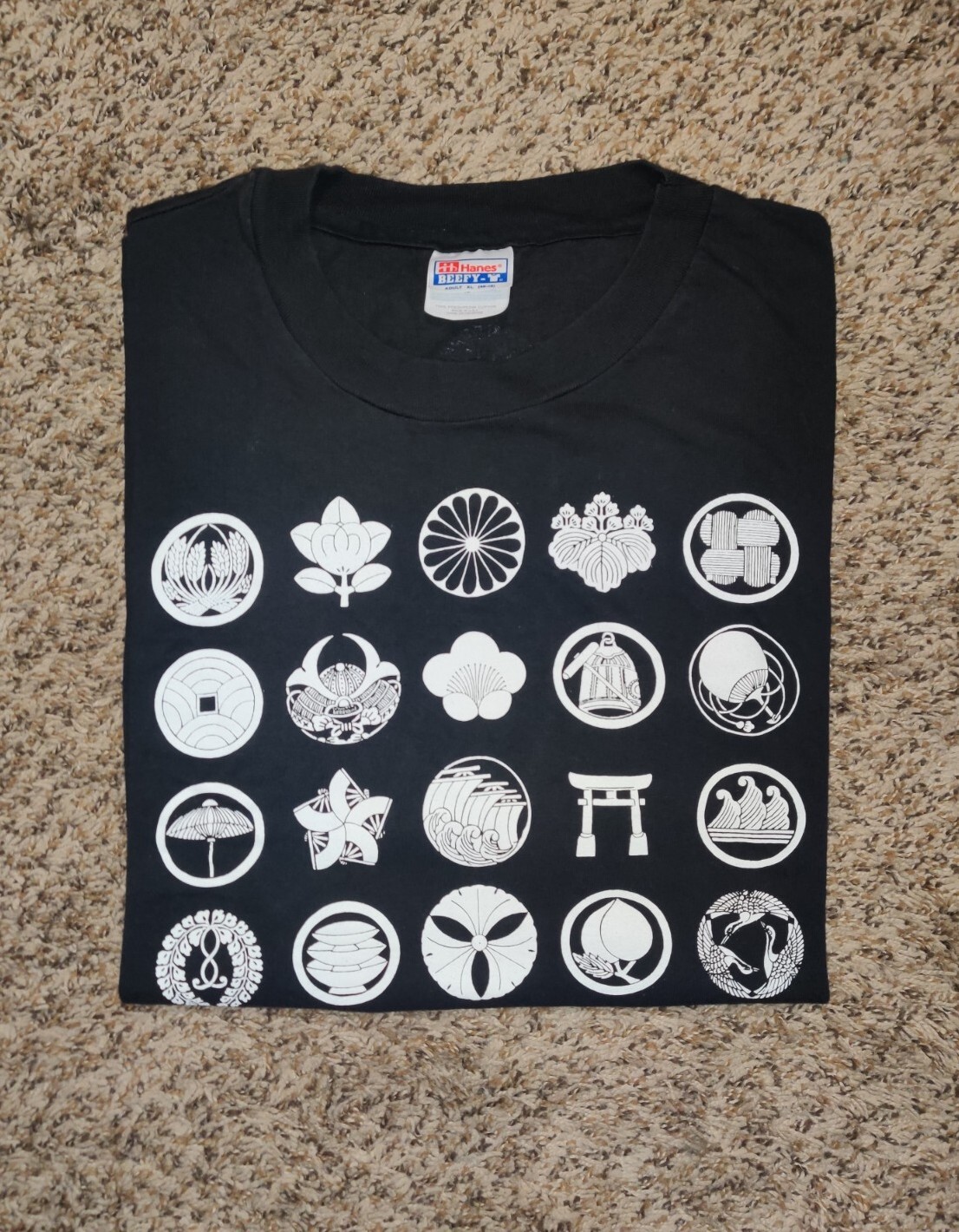 Vintage Japanese T Shirt Family Crests Kamon Samurai Japan VTG Ancestry ...