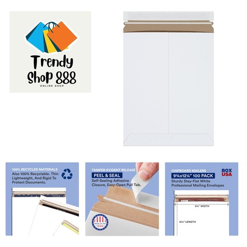 StayFlat Mailer, 9.75"L x 12.25"W, Pack of 100 | Stayflats Envelope ...