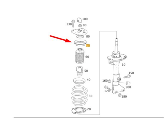 MERCEDES BENZ C W204 Front Shock Absorber Bearing A2049810025 OEM for ...