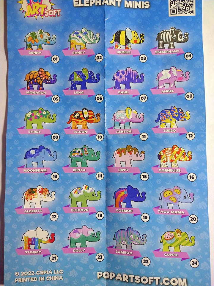 Cepia - Pop Art Soft - 4" Plush Mini Elephants - 2022/2023 - Multiple ...