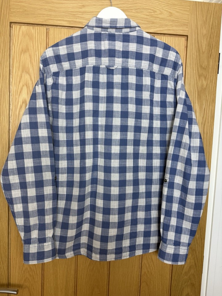 Morley Trading Co X Matalan Blue/White Checked Gingham 100% Cotton Shirt - XXL | eBay UK