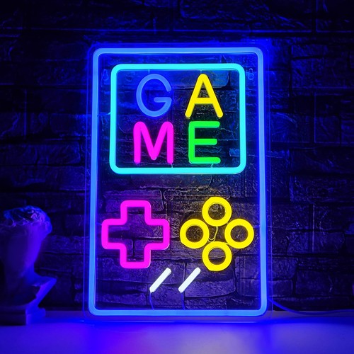 Gaming Neon Sign Acrylic LED Dimmable USB Handheld Game Console Neon ...