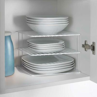3 Tier Corner Plate Kitchen Cupboard Organiser Tidy Storage Rack Dish ...
