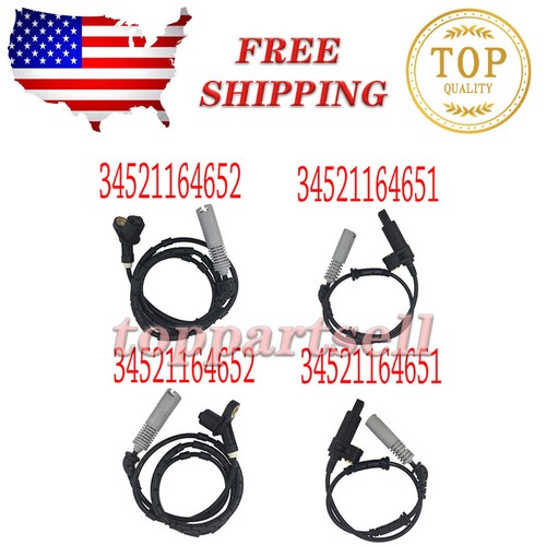 34521164651 4pcs Front & Rear ABS Wheel Speed Sensor Fits BMW 328i ...