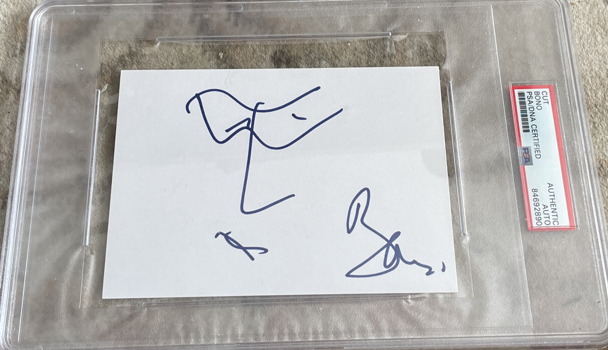 BONO SIGNED ORIGINAL ART SKETCH CUT AUTO AUTOGRAPH U2 PSA/DNA RARE 👍 | eBay