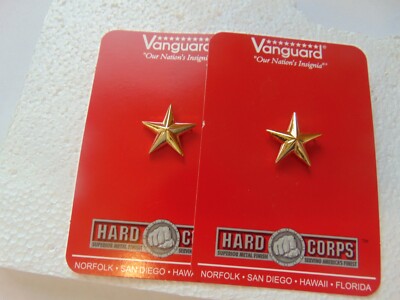 MILITARY INSIGNIA CREST DUI SET OF 2 ONE STAR GENERAL GOLD IN COLOR | eBay