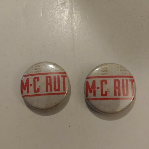 2x Lot M.C. Rut Small Metal Pin Back Lapel Pin MC MCRUT Promo Music ...