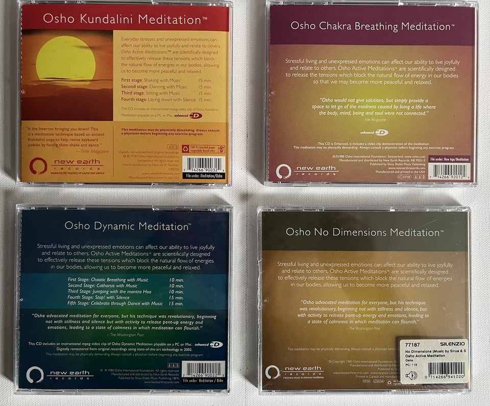 4 Osho Dynamic mediation DVDs | eBay