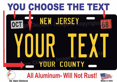 New Jersey Personalized Custom License Plate Car Motorcycle Bike ...
