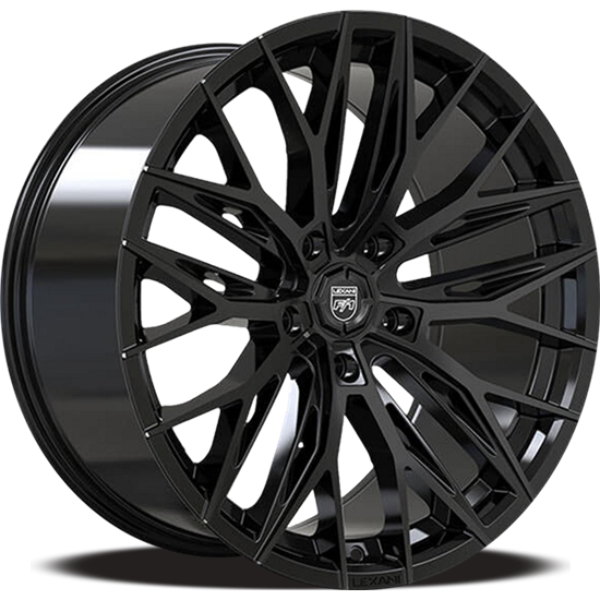 26 inch 26x10 Lexani ARIES Gloss Black w/ SS Chrome Lip wheels rims ...