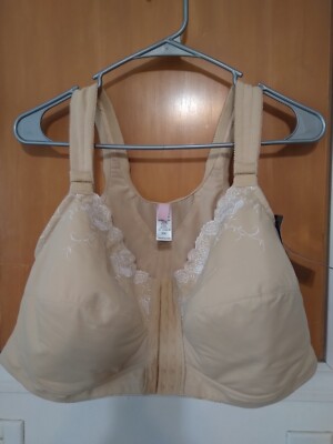 Posture Support 50C Beige Front Hook Bra Embroidery Details | eBay