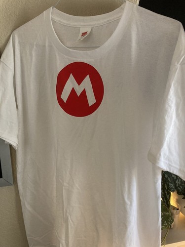Super Mario Shirt Mens XL Extra Large White Short Sleeve T Shirt ...