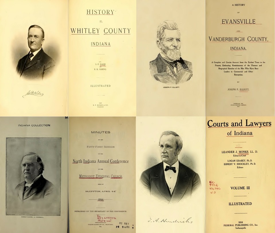 105 Old Rare Books on Indiana History Genealogy Ancestry Family Records ...