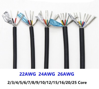 Multi Core Wire UL2464 22AWG-26AWG Aluminum Foil Double Shielded Cable ...