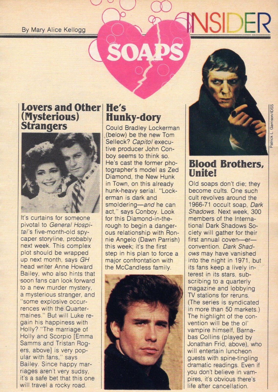 TV SOAP OPERA DARK SHADOWS EMMA SAMMS GENERAL HOSPITAL BRADLEY ...