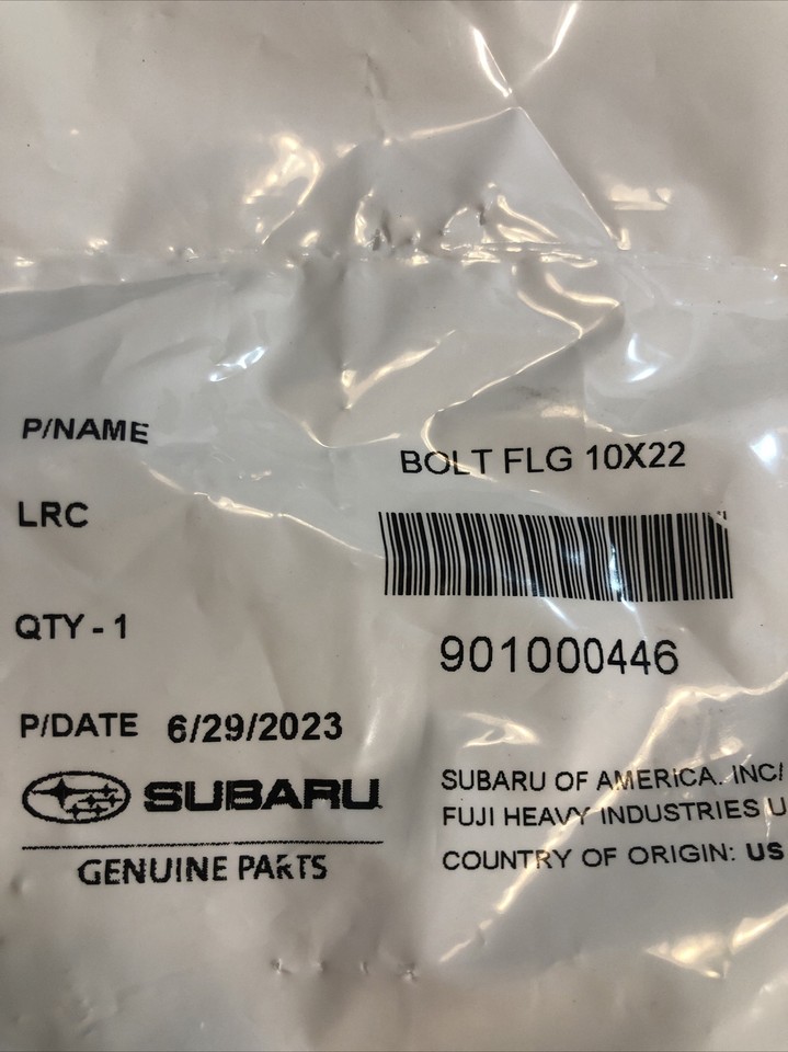Genuine Subaru Muffler Bolt 901000446 | eBay