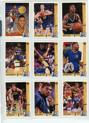 1991-92 UPPER DECK BASKETBALL 9 INDIANA PACERS CARDS IN AN ULTRA PRO ...