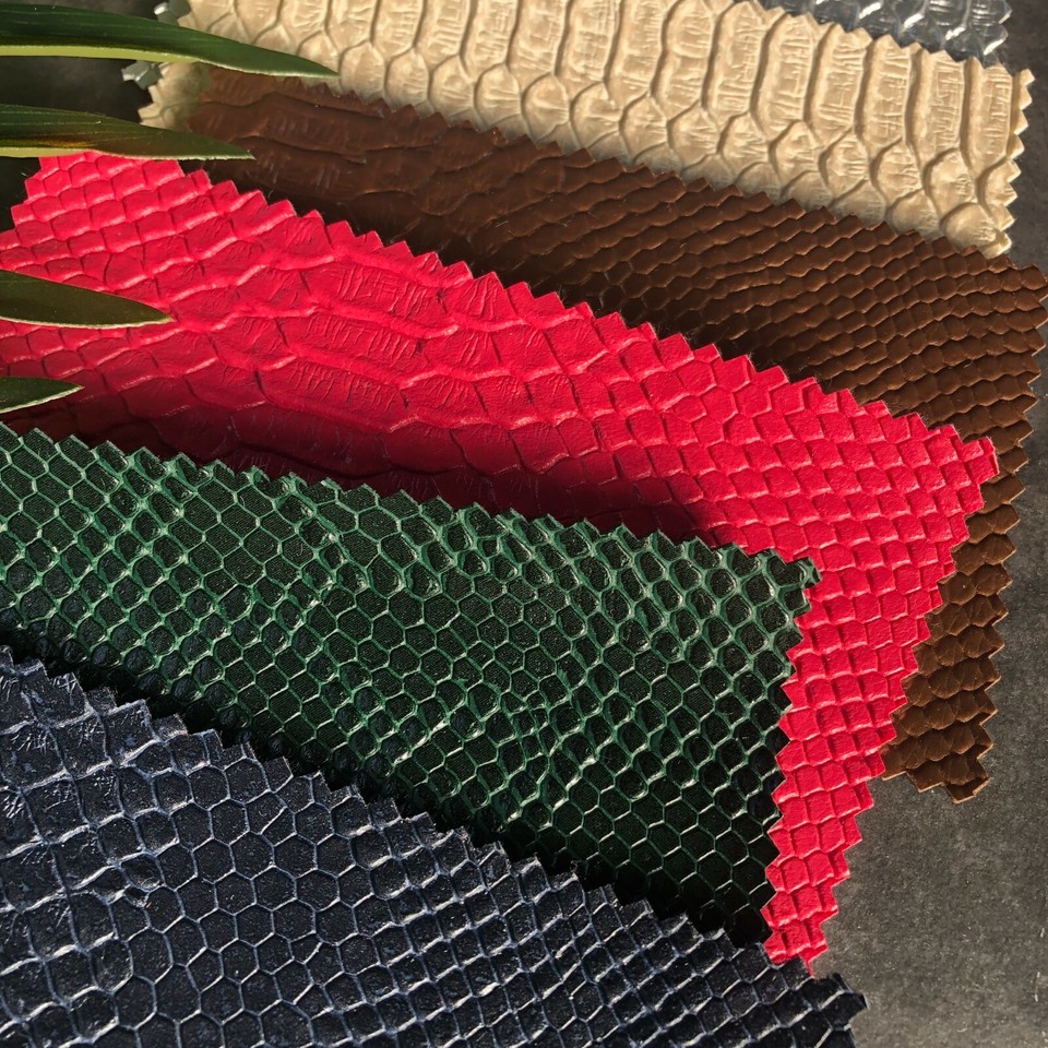Textured Snake Skin Vinyl Faux Leather Fabric For Upholstery & Vehicle ...