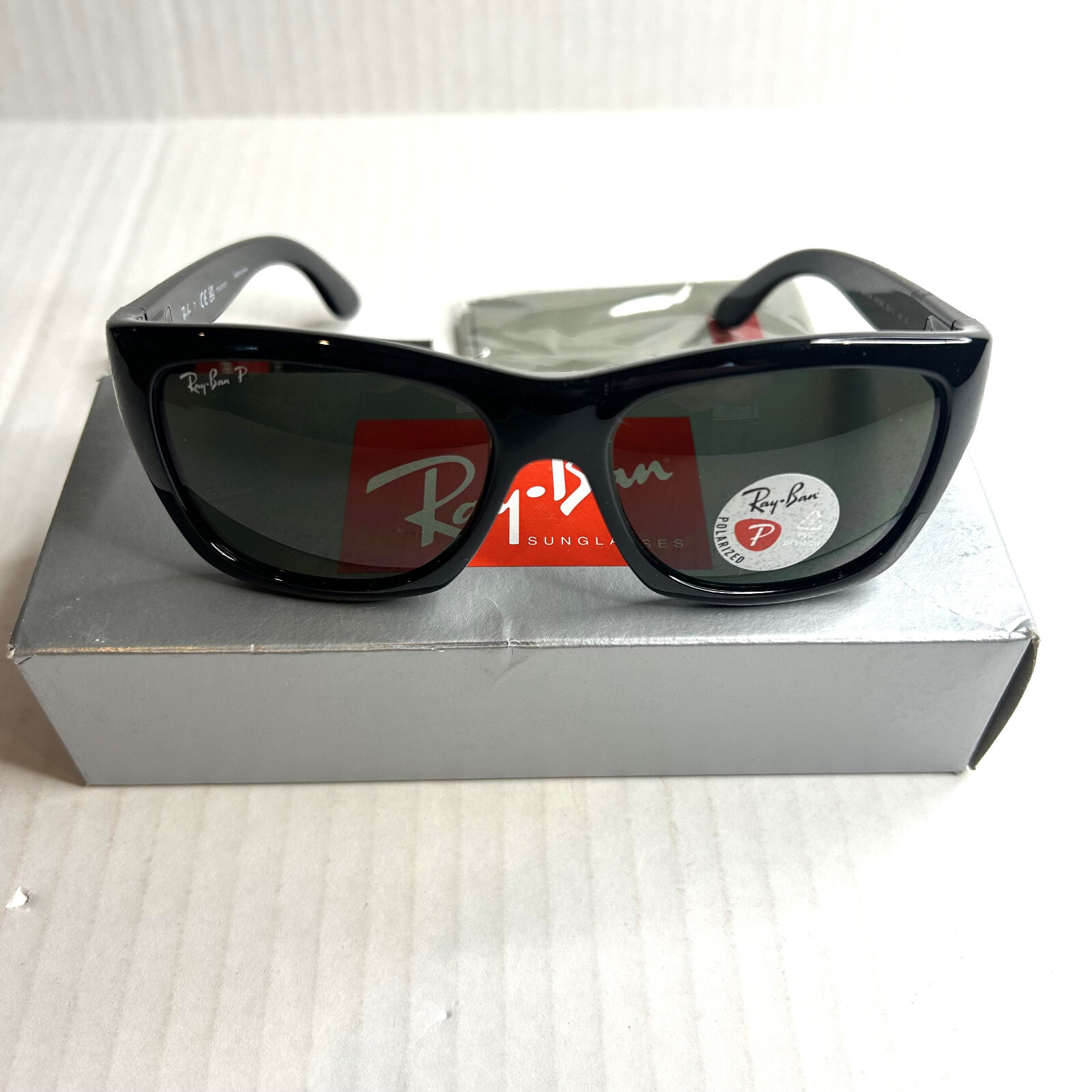 🔥New Ray-Ban RB4194 601/9A Black Frame Polished Square Polarized ...