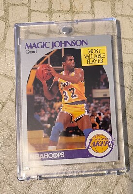 Magic Johnson 1990 MVP NBA Hoops Card 157 With Case MINT CONDITION | eBay