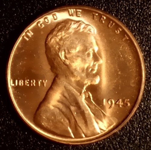 1945 P BU Lincoln Wheat Penny Copper "Stunning details Uncirculated Gem ...