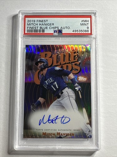 2019 Topps Finest Blue Chips Mitch Haniger Auto/99 #FBCA-MH PSA 9 Mint ...