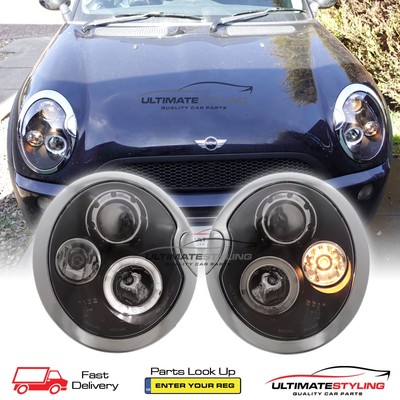 BMW Mini R50 R53 Headlights 2001-2004 Projector Halo Angel Eyes ...