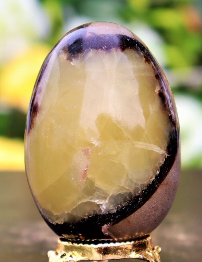70MM Yellow Septarian Egg Septaria Septeyre Chakra Crystal Healing ...