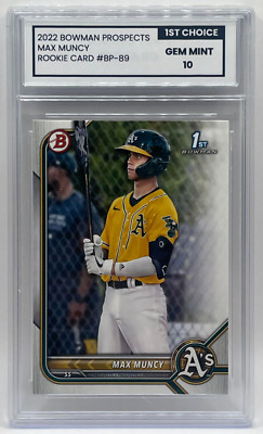 2022 Bowman Prospects MAX MUNCY Rookie #89 A's 1st Choice Gem Mint 10 ...