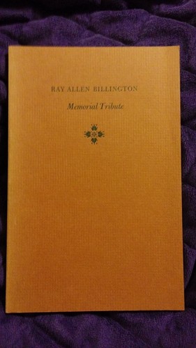 Ray Ellen Billington Memorial Tribute 1981 SC Only 500 Copies Blau | eBay