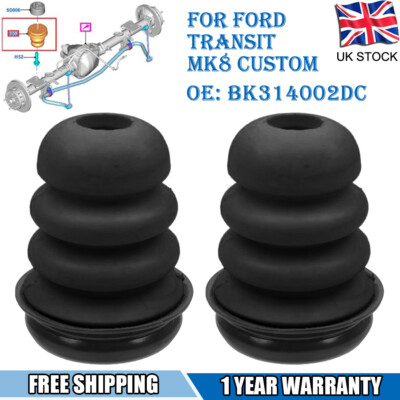 2X For Ford Transit Mk8 Custom Rear Axle Bump Stop Single Rear Wheel ...