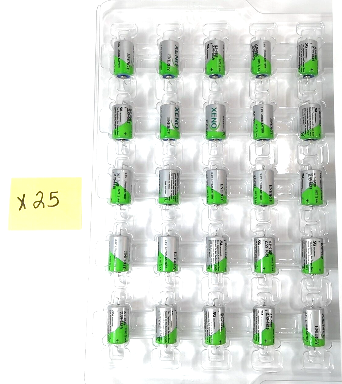 25x XENO XLP-050F BATTERY 1/2 AA 3.6V LITHIUM + Axial Pins ER14250 ...