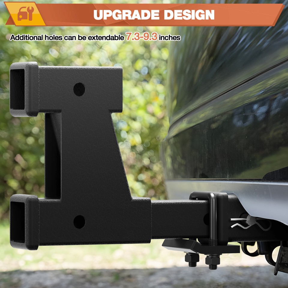 Steel Dual Rise-Drop Extender Extension Adapter Trailer Hitch For 2 ...