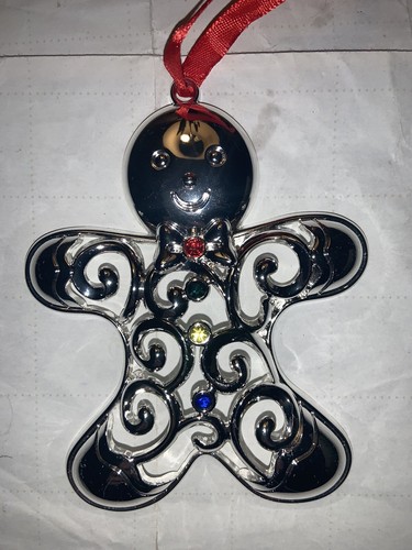 Lenox Silver Metal Jeweled Gingerbread Man Ornament No Box 4 in | eBay