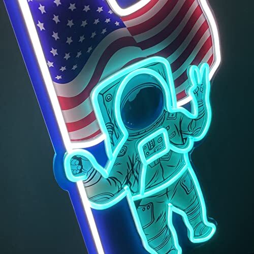 16x9 Inch U.s.a Astronaut Neon Signs Art Wall Lights For Beer Bar Club ...