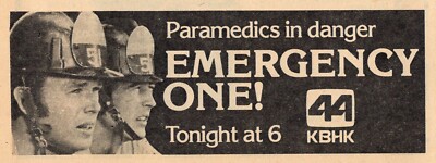 1978 KBHK TV AD ~ PARAMEDICS IN DANGER on EMERGENCY ONE ~ RANDOLPH ...