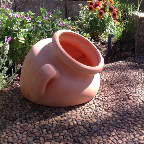 Natural Terracotta Fallen Pot or Hanging Pot with Loops Handles. 2 ...