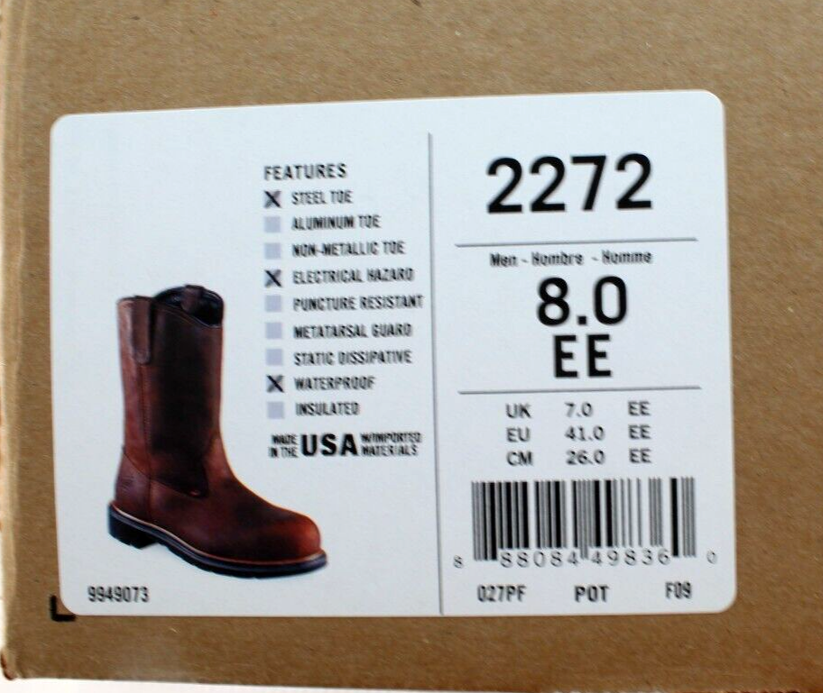 Red Wing Dynaforce 2272 Size 11 D Pull on Steel Toe Waterproof BOOTS ...