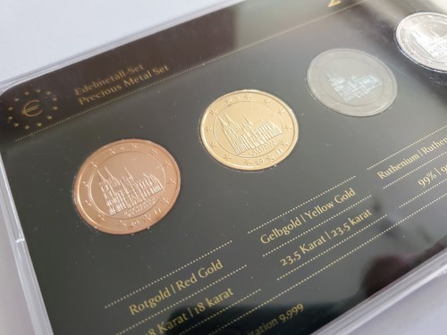 2 EURO MÜNZEN SET - KÖLNER DOM / KÖLN - Platin / Rotgold / Ruthenium ...