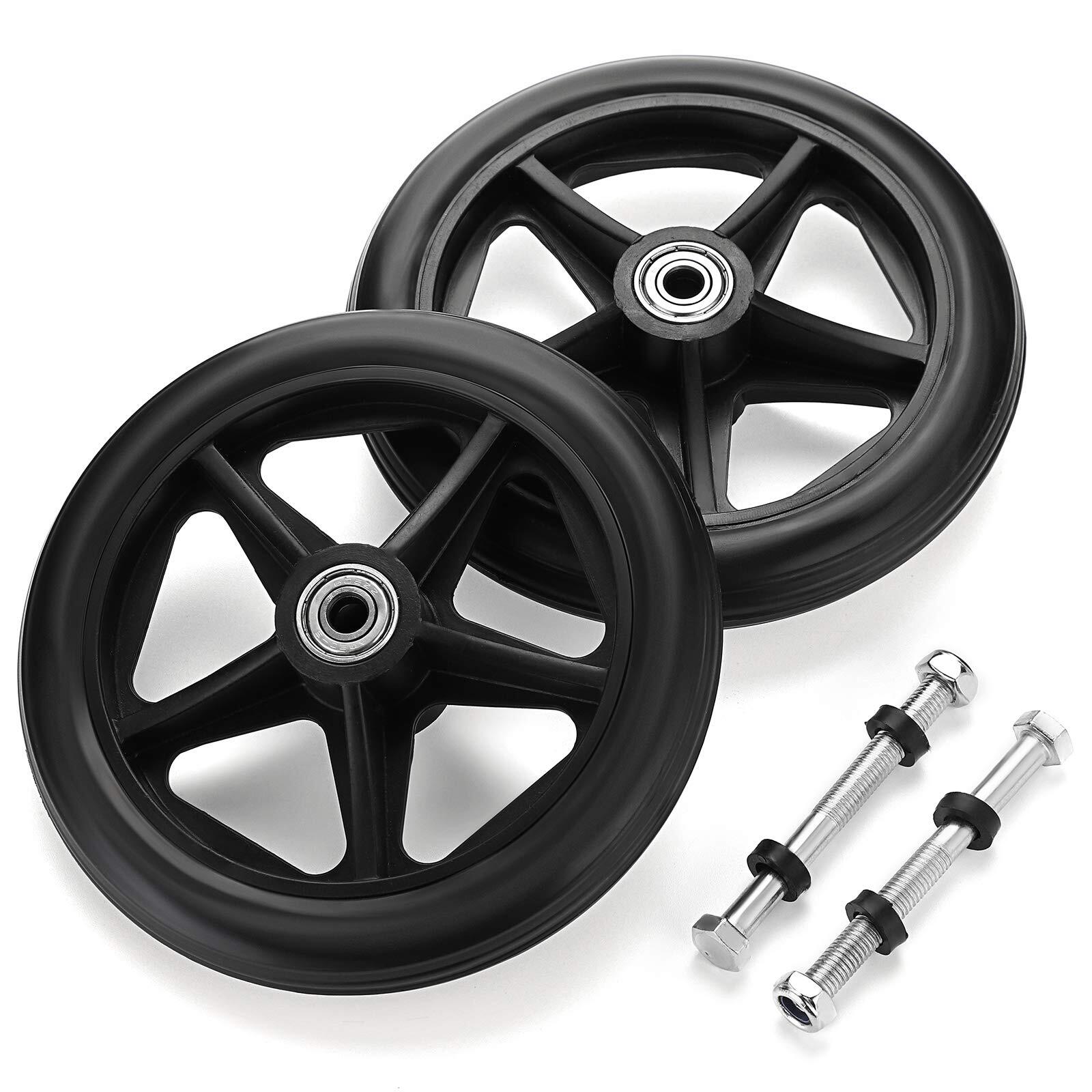 2PCS of 6 Inch Rubber Wheel Replacement Wheelchair Front Wheels ...