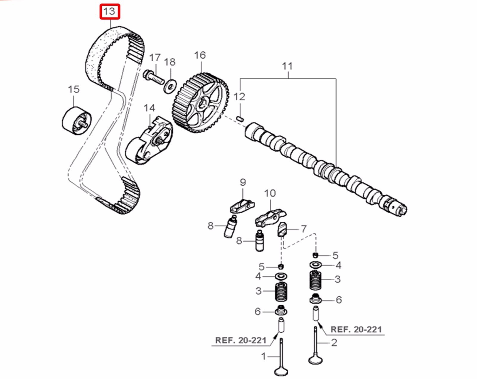 2.0L-Diesel Timing Belt For KIA CEED 2007-2012 Sportage 2005-2010 ...