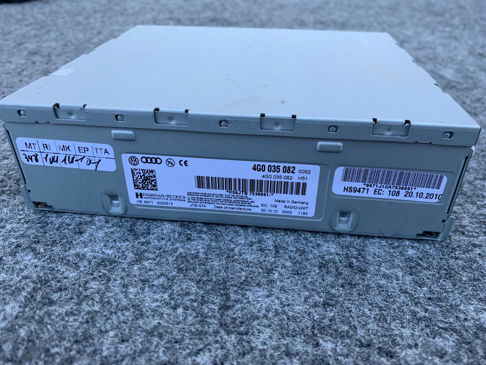 08-16 AUDI A5 S5 RS5 HARMAN BECKER AUDIO TUNER BOX CONTROL MODULE ...