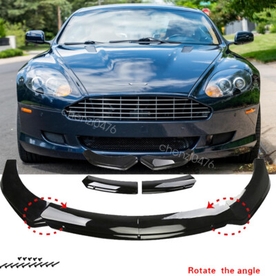Glossy Black Front Bumper Lip Lower Spoiler Body Kit For Aston Martin ...
