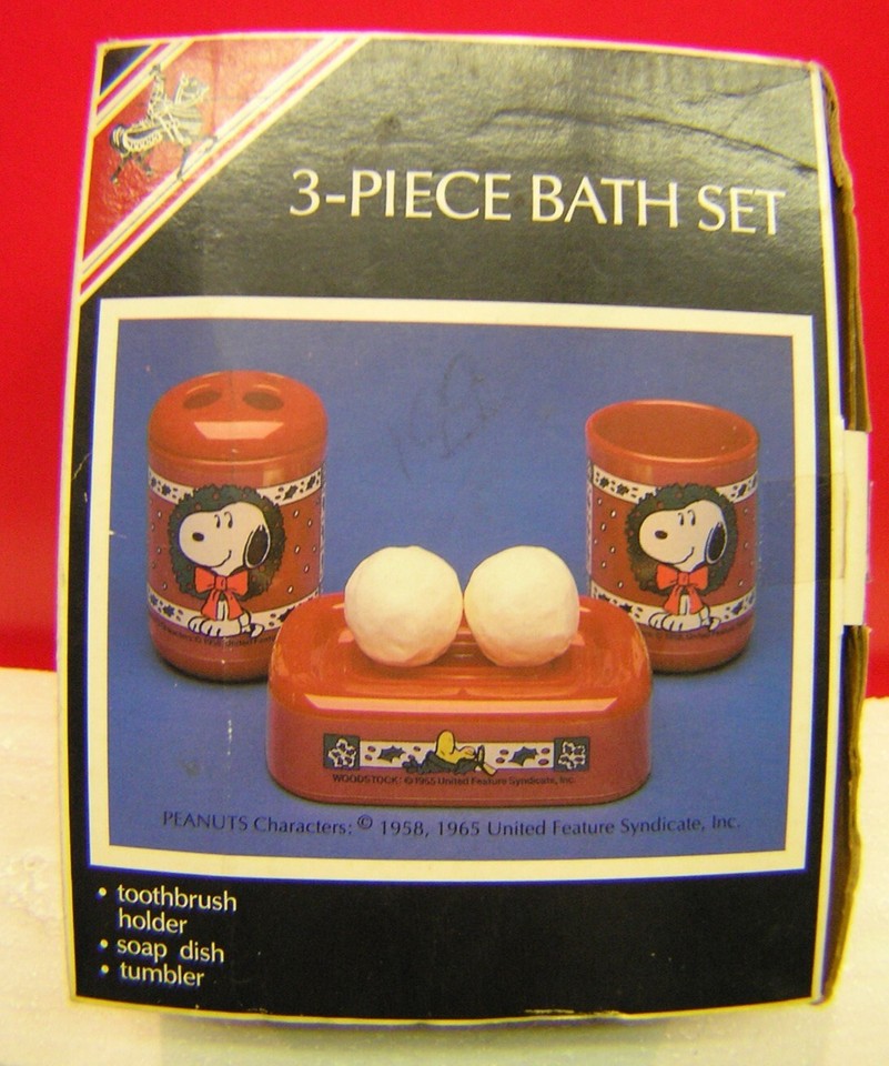 Peanuts Snoopy Vintage Christmas 3 Piece Bath Set New | eBay